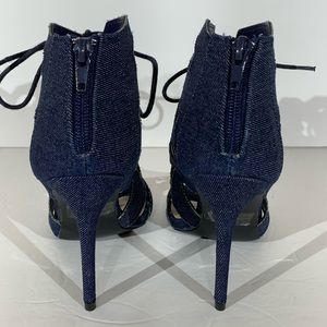 Qupid | Shoes | Qupid Denim Cut Out Design Open Toe Heels 6 | Poshmark